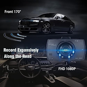 Dash Cam Front with Card Reader,X2 Dash Camera 1080P FHD 2.7 Inch Car Driving Recorder,170° Wide Angle,Car Dashcam with Parking Mode,Motion Detection,Loop Recording,Support TF 32GB Max