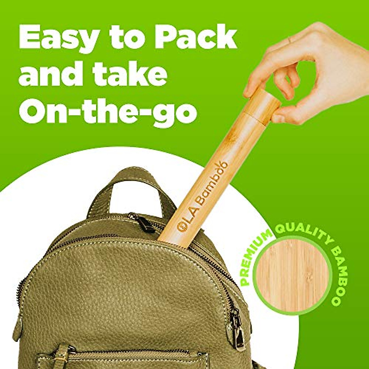OLA Bamboo - Bamboo Toothbrush Holder, Reusable Toothbrush Travel Case, Eco Travel Essentials