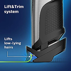 Philips Norelco Beard Trimmer and Hair Clipper Series 5500, electric, cordless, one pass beard trimmer and hair clipper with washable feature for easy clean - No blade oil needed - BT5511/49