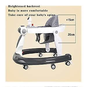 Rrunzfon Baby Walker U-Shaped Walker Prevent O-Legs Multifunctional Anti-Rollover Walker Suitable for More Than 6 Months 360-degree Silent Wheel Light and Music-Dan Hong 8