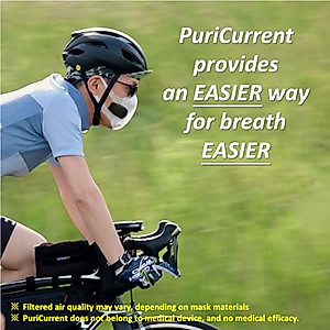 PuriCurrent-Smart, Breathe easy and ventilating by extra air, when wearing face mask or respirator. Auto-detect and regulate humidity by this Mask Fan & Personal Purifier, for more efficient (Gray)