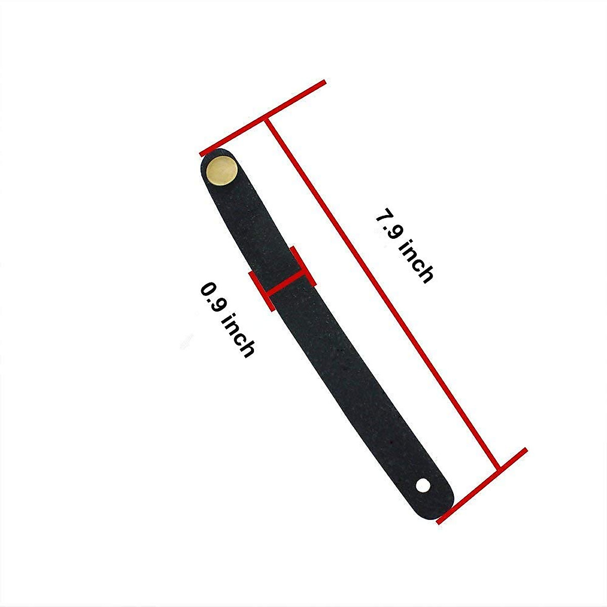 Genuine Leather Acoustic Guitar Strap Button - Single Strap(Black with Gold Button) 2 PCS - by PPX