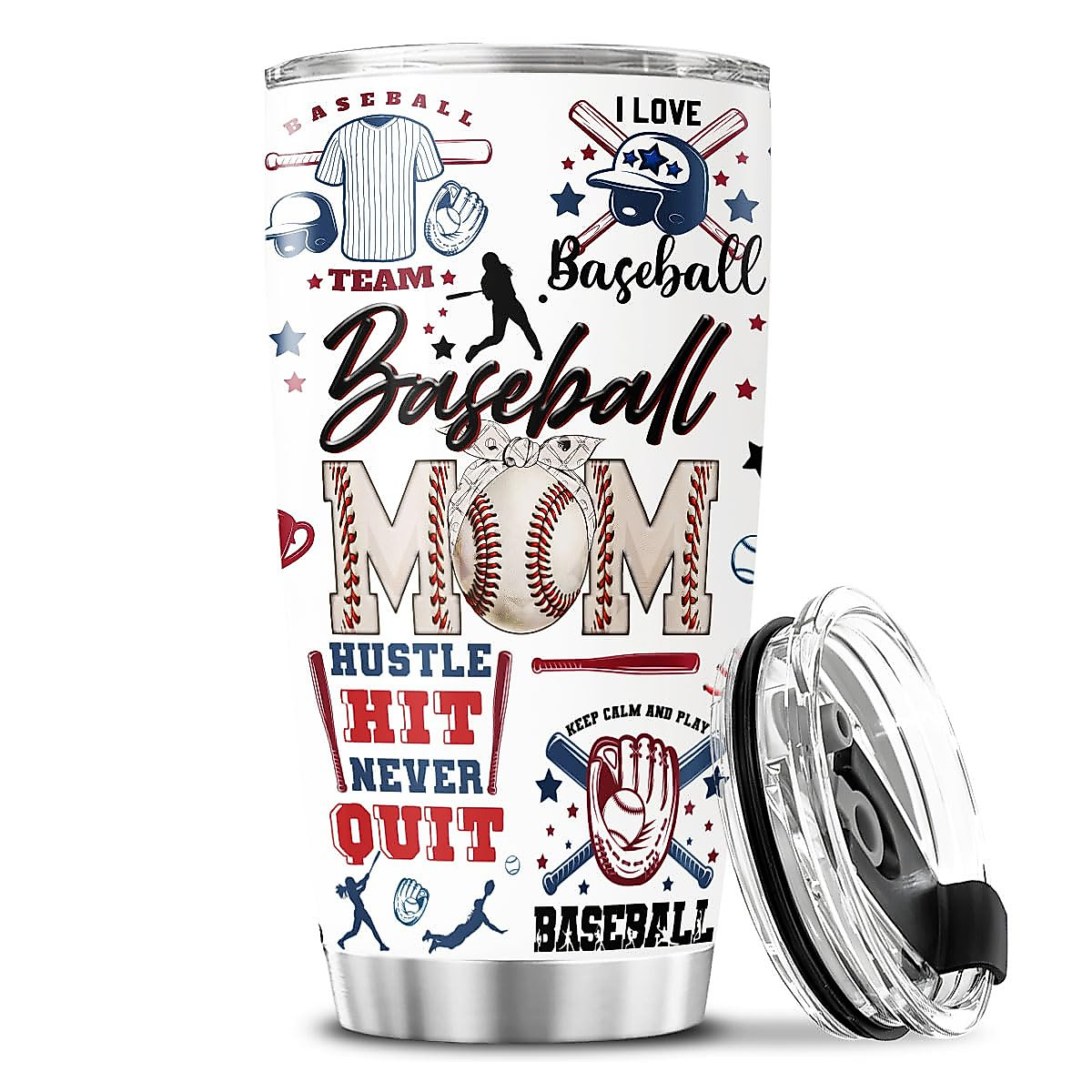 Baseball Mom Daily, Handle Cup Tumblers For Women Day Mother Cups Coffee Mothers Mama Funny Insulated, Tumbler 20 Oz With Lid And Straw, Baseball Gifts