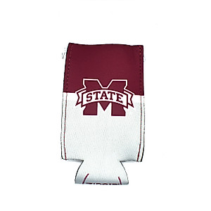 Mississippi State University MSU Bulldogs Split BigSip All-in-One Adjustable Neoprene Insulated Drink Holder with Zippers