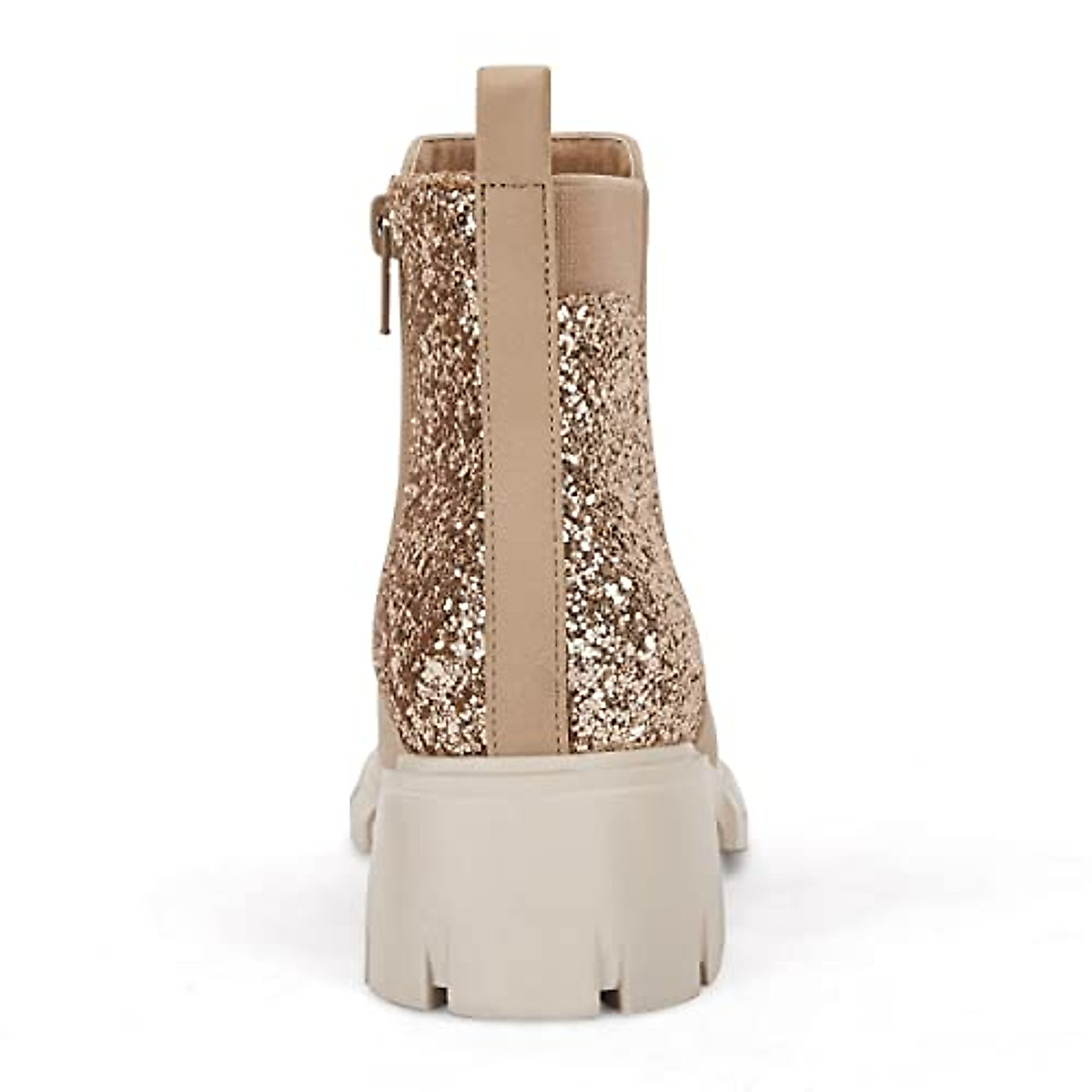 Ermonn Girls Chelsea Boots Glitter Platform Side Zipper Non-Slip Elastic Ankle Booties(Toddler/Little Kid/Big Kid)