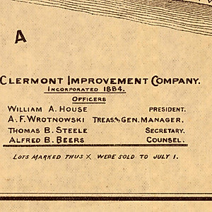 Antiguos Maps - City of Clermont, Florida map circa 1884 - measures 24 in x 30 in (610 mm x 762 mm)