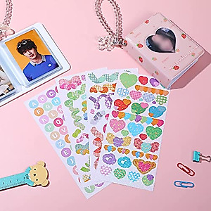 2 Pcs 3 Inch Kpop Photocard Holder Mini Photo Photocard Album Collect Book Binder 40 Pockets with Cute Decorative Stickers and Bracelet Photo Card Holders (Cute Style)