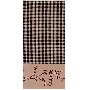 Primitive Home Decors Berry Vine Gingham Black and Nutmeg Kitchen Towel (Set of 2)