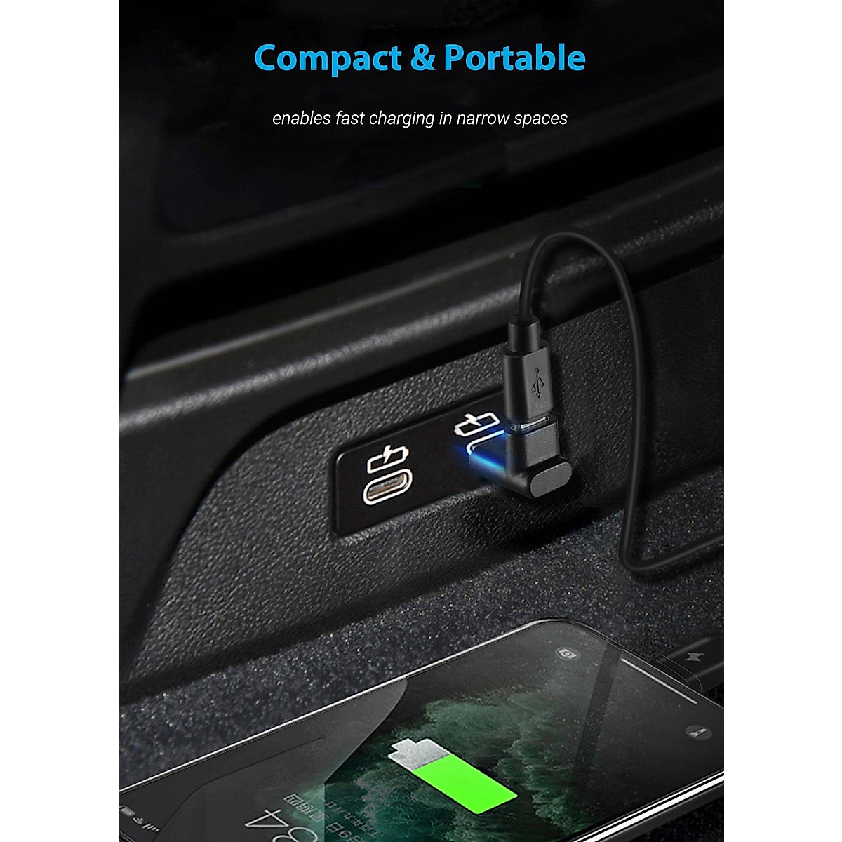 URWOOW Right Angle Type C USB 3.1 Adapter Extension 90 Degree Male to Female Right & Left Angled Extension (2 Pack)