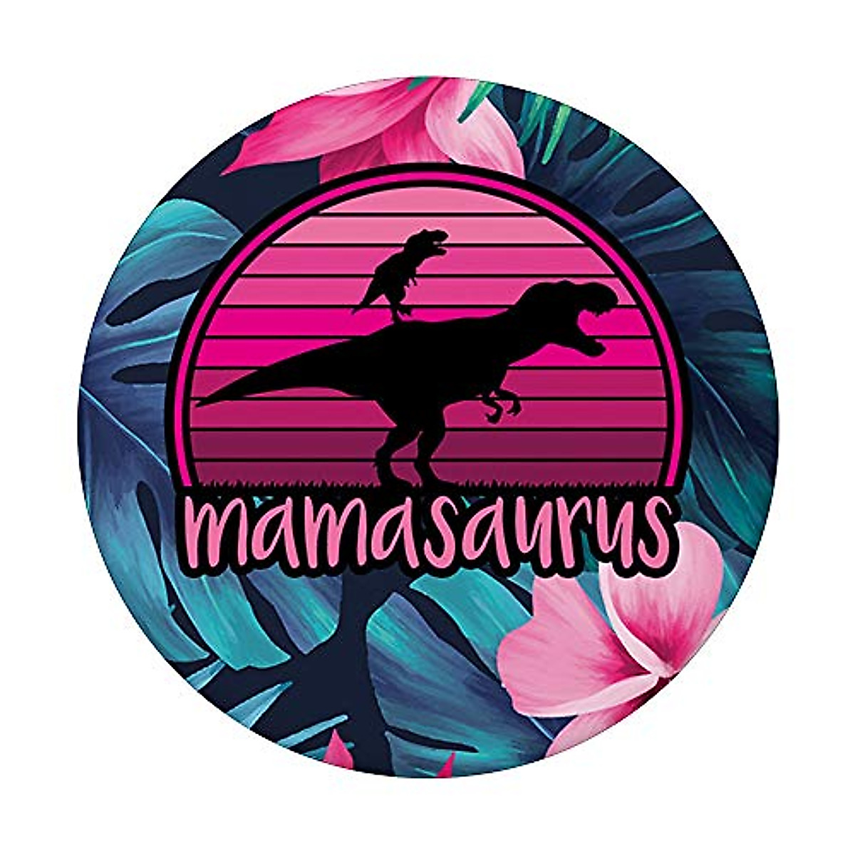 Mamasaurus Floral - 1 Kid Retro Funny Gift For Mother Case PopSockets Grip and Stand for Phones and Tablets