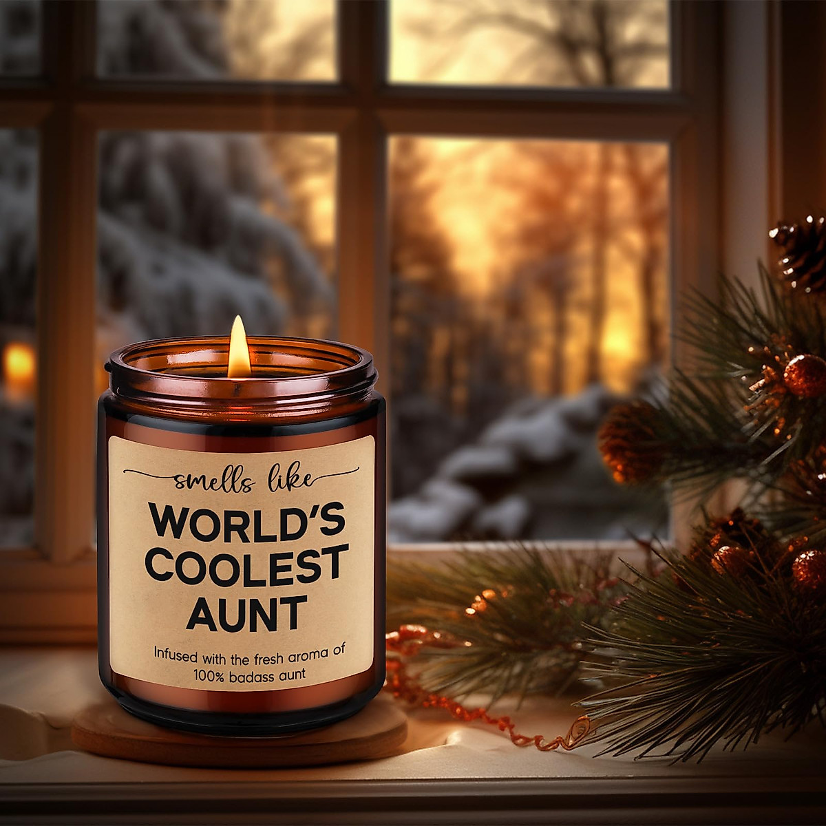 GSPY Cool Aunt Candles - Gifts for Aunt - Aunt Gifts from Niece, Nephew - Cool Aunt Gifts, Aunt Candle - Aunt Birthday Gifts - Funny Christmas Gifts for Aunt, Auntie - Best Aunt Ever Gifts
