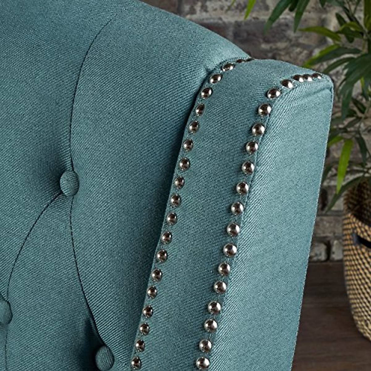 GDFStudio Izaak Tufted Back Fabric Recliner Chair (Dark Teal)