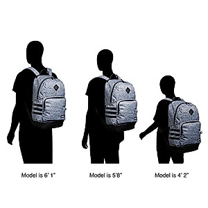 adidas Classic 3-Stripe Durable Backpack Student Athletic Sport Laptop Book Bag Discontinued, Nomad Camo Grey/Black/4.0, One Size