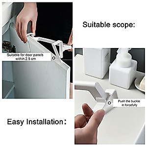 Morobor Over Door Towel Rail Holder,2pcs Cabinet Door Towel Rack, Hanging Holder Towel Holder for Cupboard Drawer Cabinet (ABS, White)