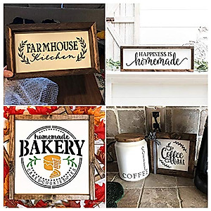 10 Set Farmhouse Kitchen Stencil, Homemade Bakery Rustic Sign Painting Stencils for Home Dining Room Wall Decoration Reusable Templates DIY Wood Sign