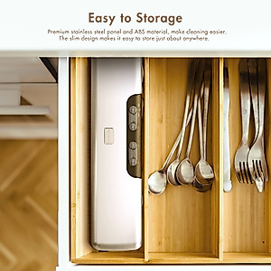 Aoresac Vacuum Sealer Machine, Automatic Food Vacuum Sealer for Food Storage and Sous Vide, Dry/Moist Modes, 13Inch Compact Design with 10Pcs Vacuum Sealer Bag for All Saving Needs Starter Kit