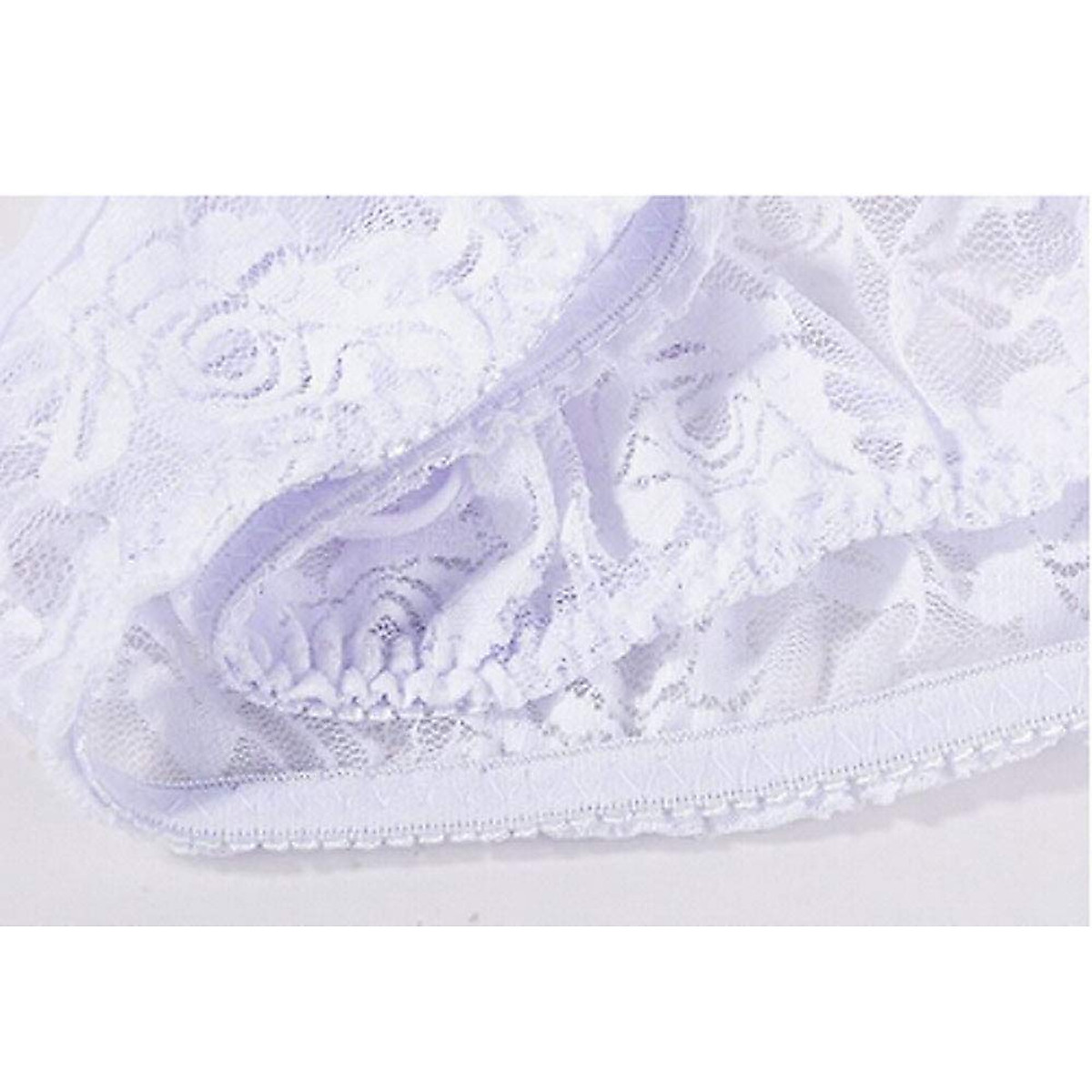 TAKIYA Womens Lace Garter Belt Panties & Sheer Stockings 3 Pieces Lingerie Sets