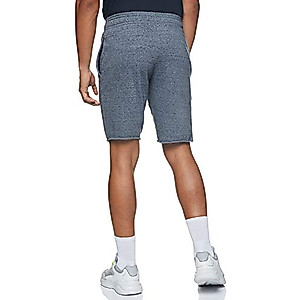Under Armour Mens Rival Terry Shorts , Pitch Gray Full Heather (012)/Onyx White , Large