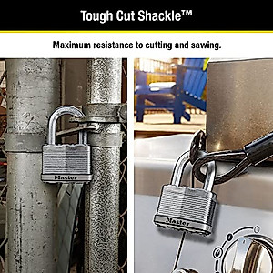 Master Lock M15XDLF Magnum Heavy Duty Padlock with Key, 1 Pack, Laminated