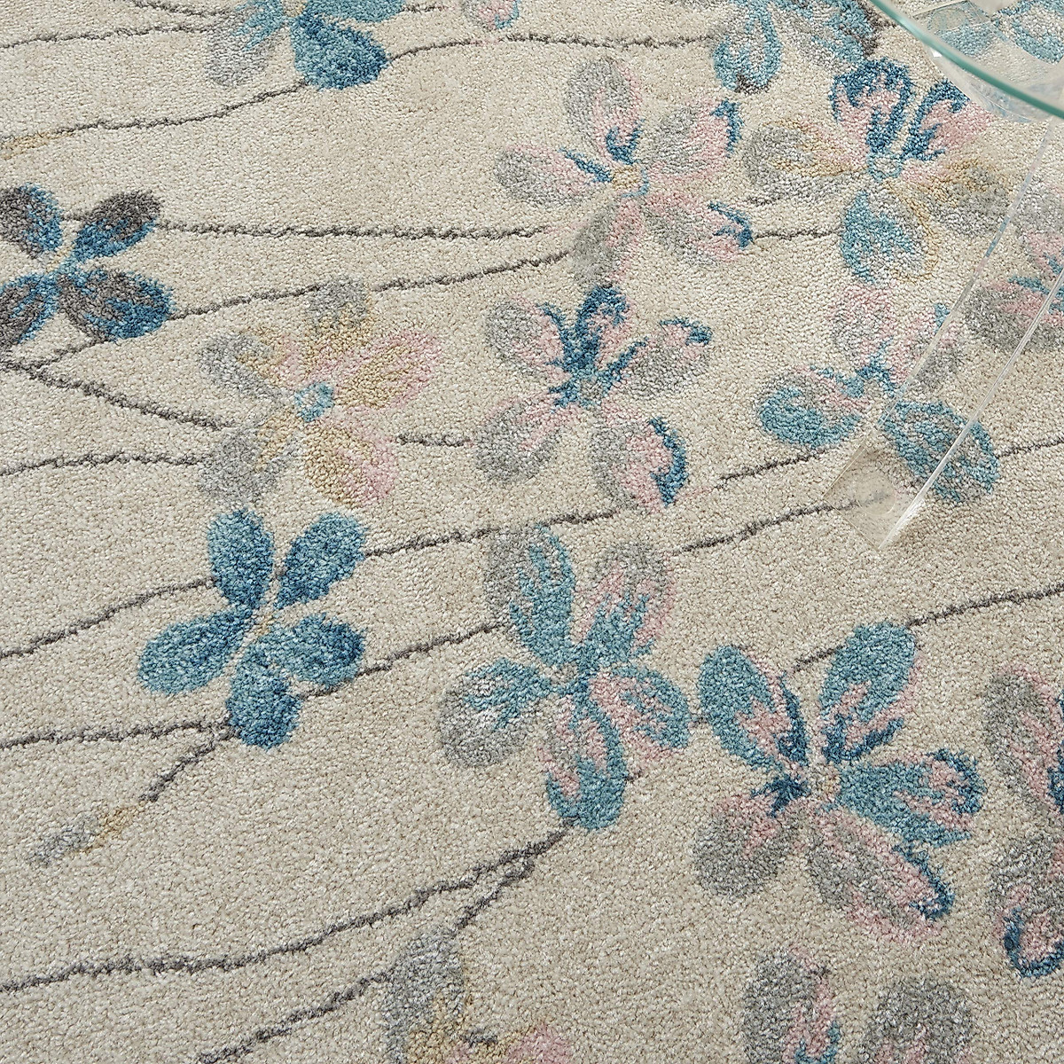 Nourison Tranquil Floral Ivory 5'3" x 7'3" Area -Rug, Easy -Cleaning, Non Shedding, Bed Room, Living Room, Dining Room, Kitchen (5x7)