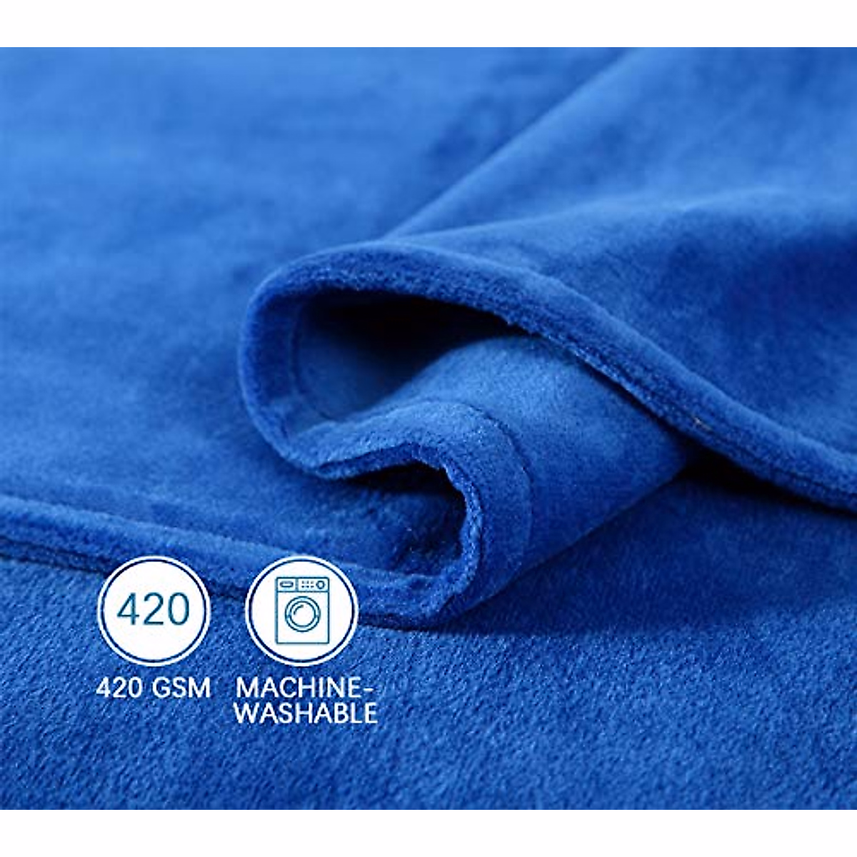 Roomate Weighted Blanket & Removable Cover - Resist Water Spills, 2 Models for Kids and Adults - Cool Breathable Inner & Ultra-Soft Minky Fleece Cover , Blue, 36''48''- 7LB