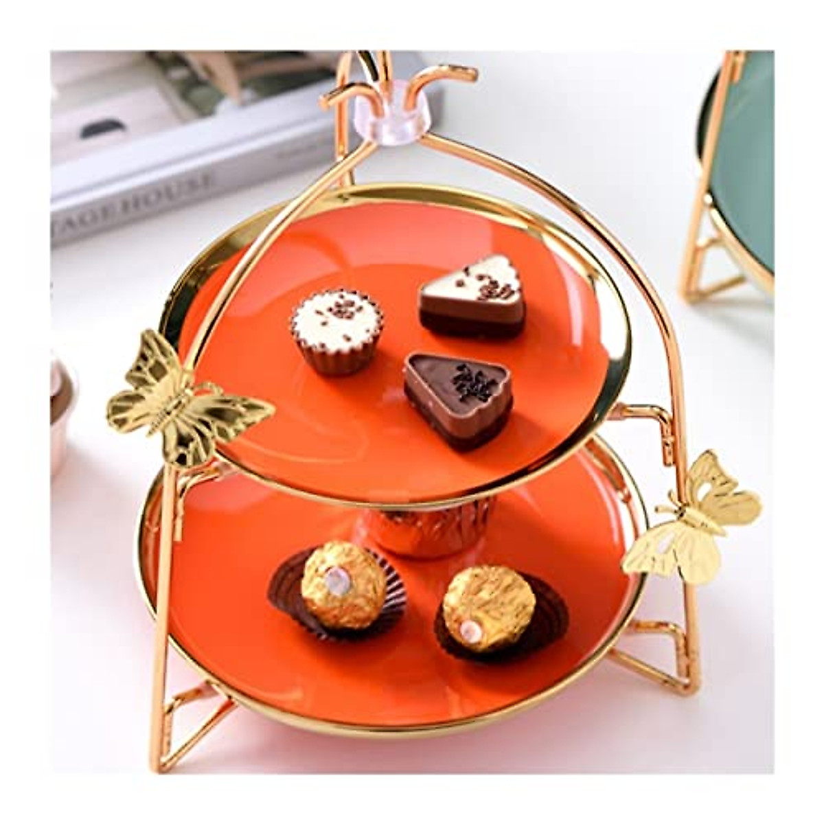 Tiered Tray Dessert Table, Commercial Dessert Table, Cake Temporary Cake Display Shelf, Family Living Room, Tea Table, Fruit Tray Display Shelf Tower Tray (Color : E, Size : Three floors)