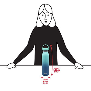 BUILT 24 Ounces Cascade Double Wall Vacuum Insulated Stainless Steel Bottle with Twist Lid with Handle, Yellow and Orange Citrus Sunrise Ombre