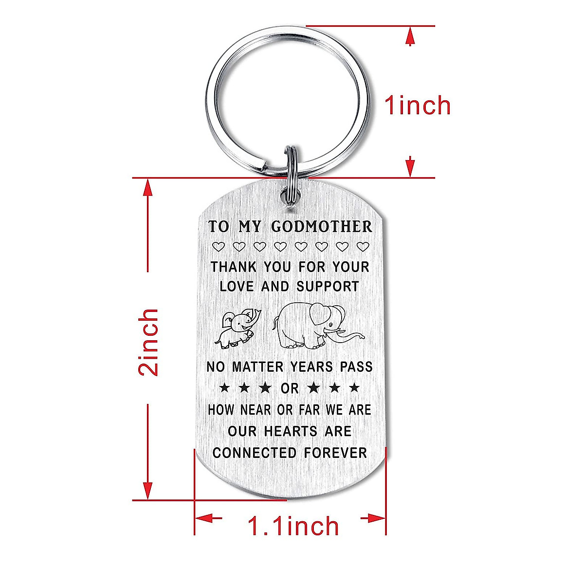 ABNTY Thank You Godmother Gifts Keychain, Godmother Gifts from Godchild, Godmother Proposal Gift, Christmas Gifts