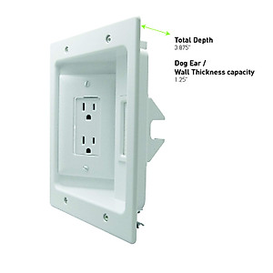 Legrand, Home Office & Theater, In Wall TV Power Kit, White, 6ft Length, HT22U2WHR6