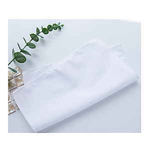 3-Pk Mens Cotton White Pocket Square with Color Border(10 Colors)