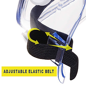 YunTuo 2 pack Safety Goggles, Adjustable,Lightweight Anti-Fog Protective Safety Glasses, Eye Protection, White