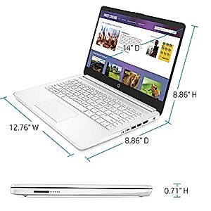 2022 HP Stream 14inch Laptop, Intel Celeron N4020 Dual-Core Processor, 4GB DDR4 Memory, 192GB Storage(64GB eMMC+128GB Card), Webcam, Bluetooth,1-Year Microsoft 365, Win10 S, Snow White | TGCD Bundle