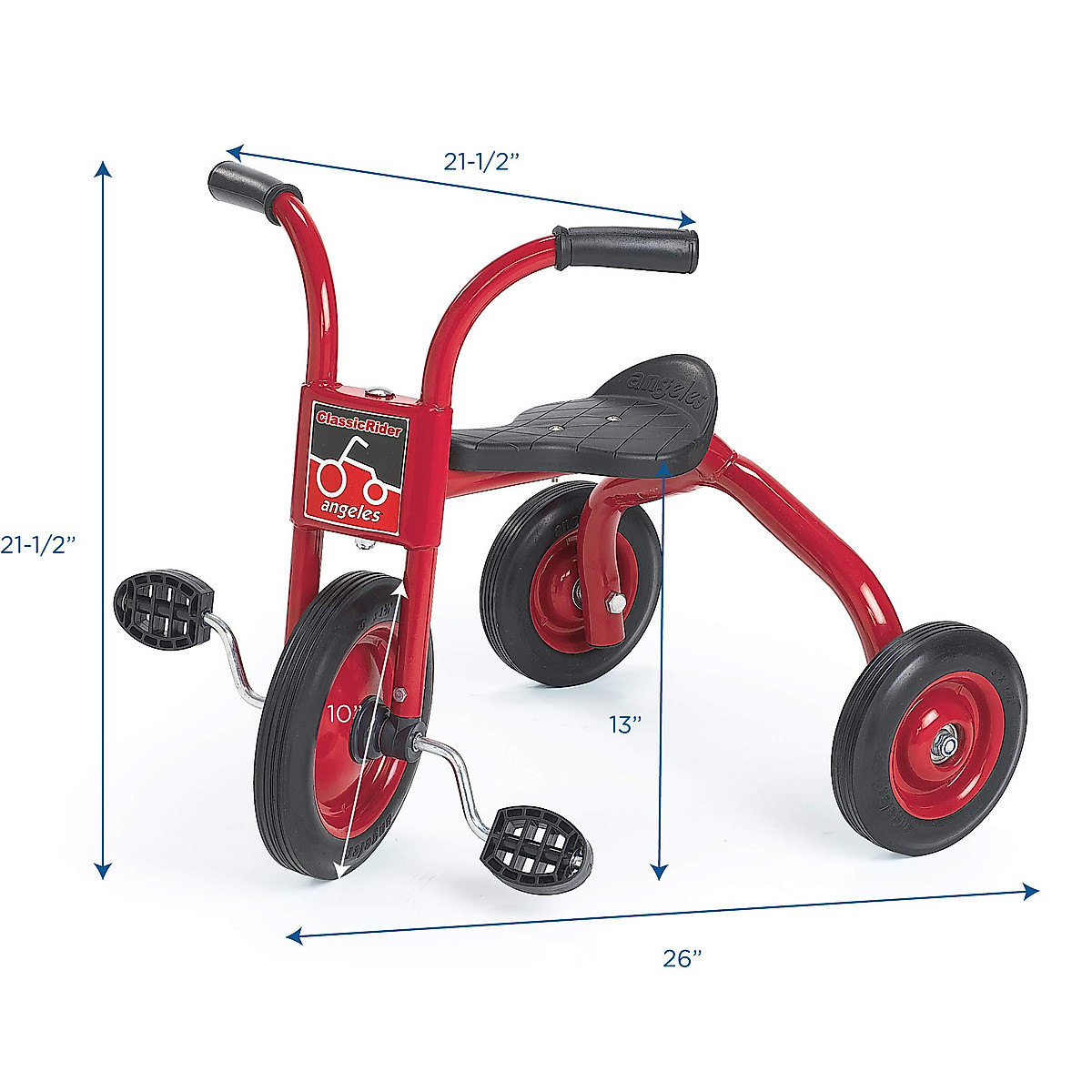 Children’s Factory ClassicRider 10" Toddler Tricycle, Kids Tricycle with Rubber Wheels, Red/Black