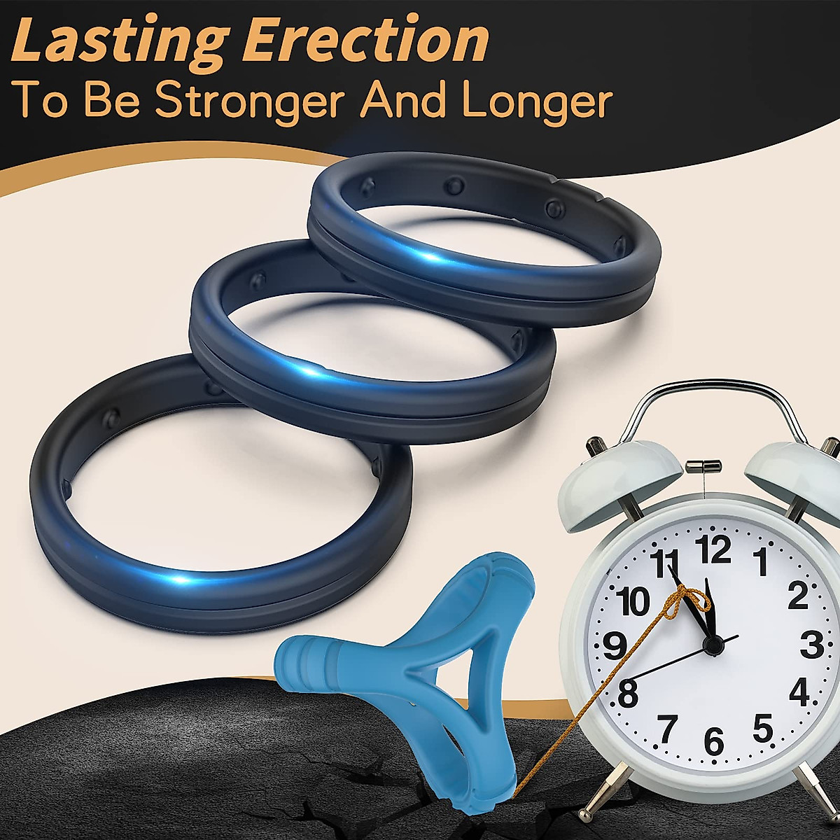XINBALE Silicone Penis Rings Set Sex Toys for Men，5 Different Sizes Cock Rings for Erection Enhancing, Long Lasting Stronger Men Sex Toy, Strechy Adult Toys for Couples Pleasure