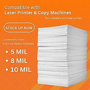 TerraSlate Waterproof Laser Printer Paper – 8 MIL 8.5"x14", 100 Sheets, White – Tear & Smudge Proof, Heavy-Duty for Outdoor Use, Ideal for Printing, Copying & More