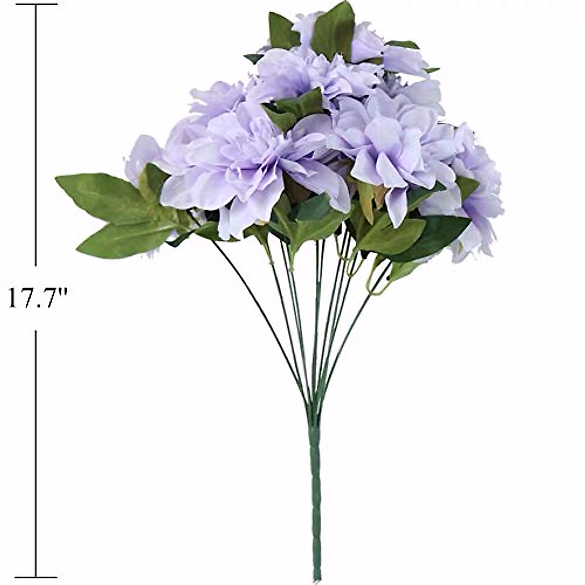 10 Heads Dahlia Fake Flowers Artificial Dahlia Flowers Faux Flowers for Home Wedding Party Office Supplies (Purple)