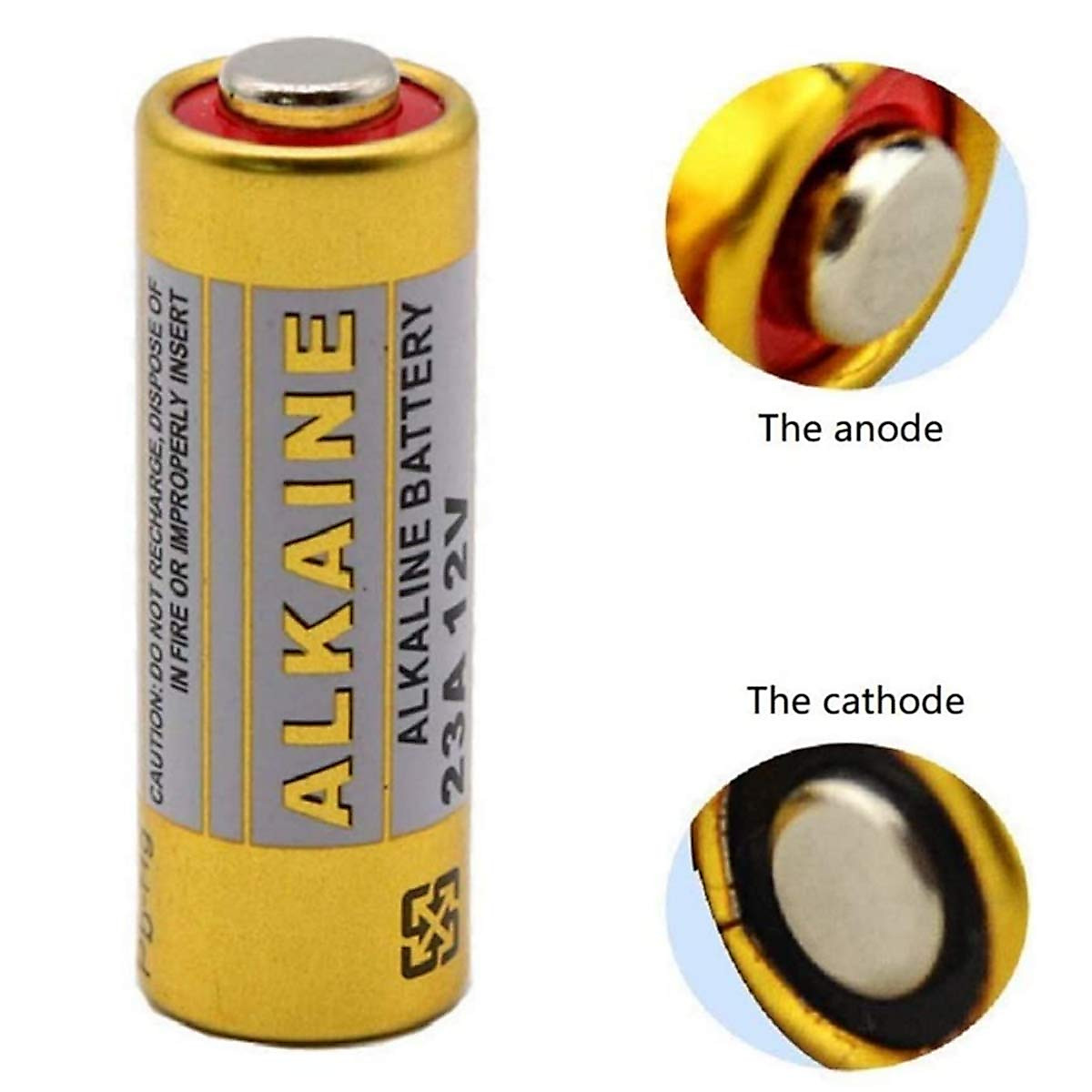 TXY A23 12V Alkaline Battery 23A 12 Volt A23 E23A MN21 Replacement Batteries 0% Hg (5PCS/Pack)