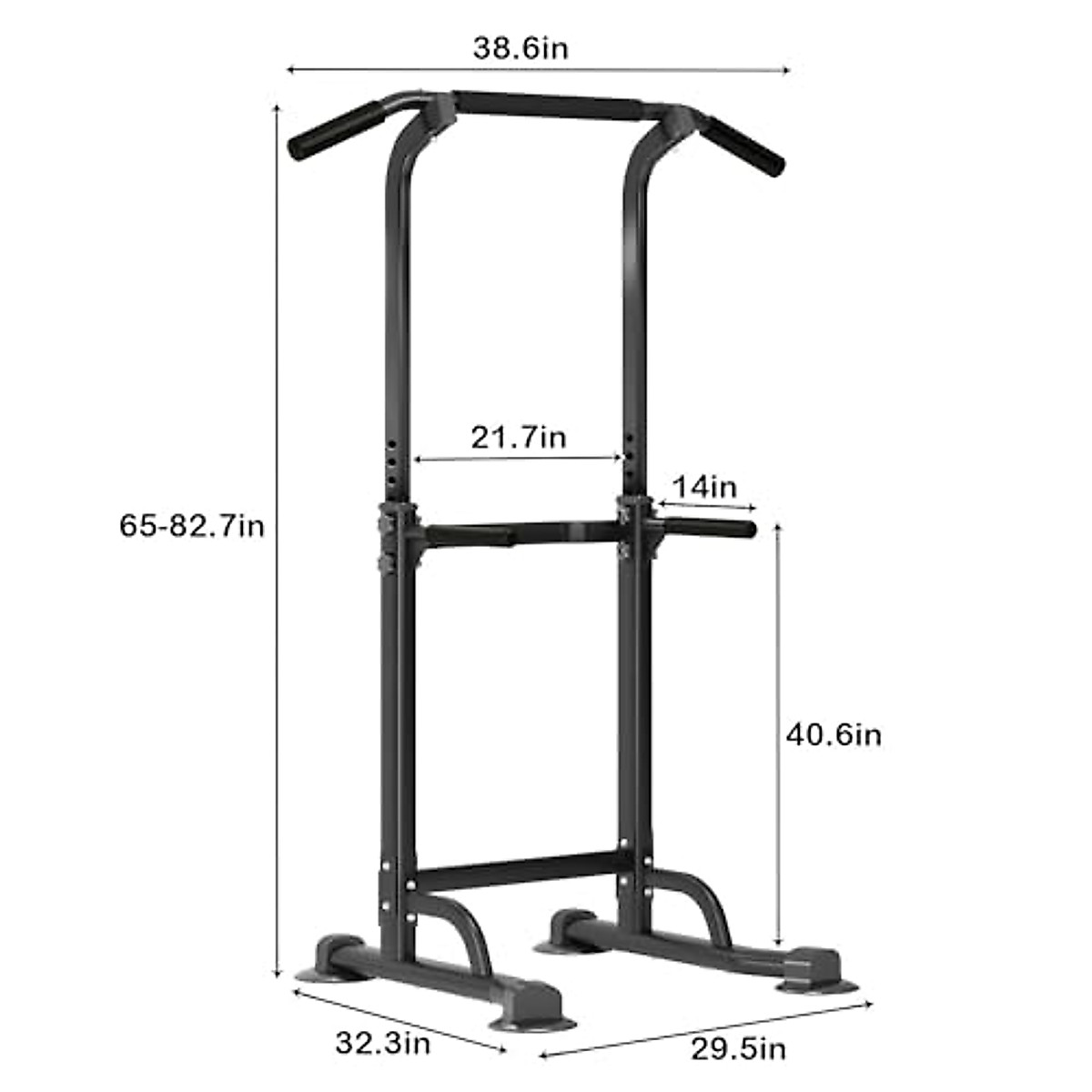 SogesPower Power Tower Dip Station Pull Up Bar for Home Gym Adjustable Height Strength Training Workout Equipment