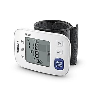 Omron RS4 Wrist Blood Pressure Monitor with Intelligence Technology, Cuff Wrapping Guide and Irregular Heartbeat Detection for Most Accurate Measurement