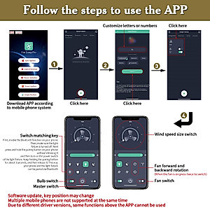 ASGYISA Modern Black Matte Ceiling Fan with Light Industrial 6 Lights Low Profile Flush Mount Fandelier with Remote Control for Farmhouse Kitchen Dining Room Bedroom