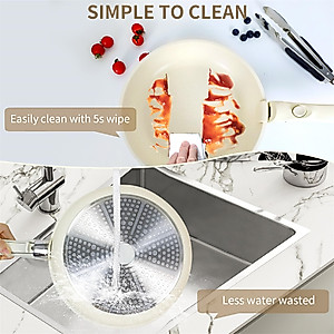 YASHE 13-Pieces Pots and Pans Set Non Stick, Ceramic Kitchen Cookware Set, Detachable Dandle Pots and Pans with Pan Protectors, PFOS and PFOA Free