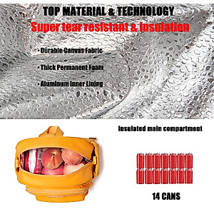 Scorlia Insulated Lunch Bag, Classic Backpack Style Lunch Tote for Women, Large Convertible Lunch Cooler Box with Side pockets for Girls, Kids, School, Office, Beach, Picnic, Black