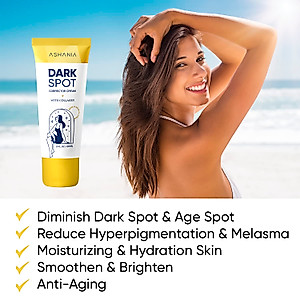 Ashania Dark Spot Remover For Body Cream, Dark Armpit Remover, Neck, Elbows, Armpit, Knees, Bikini Areas, Inner Thighs, Sun Spot and Private Areas