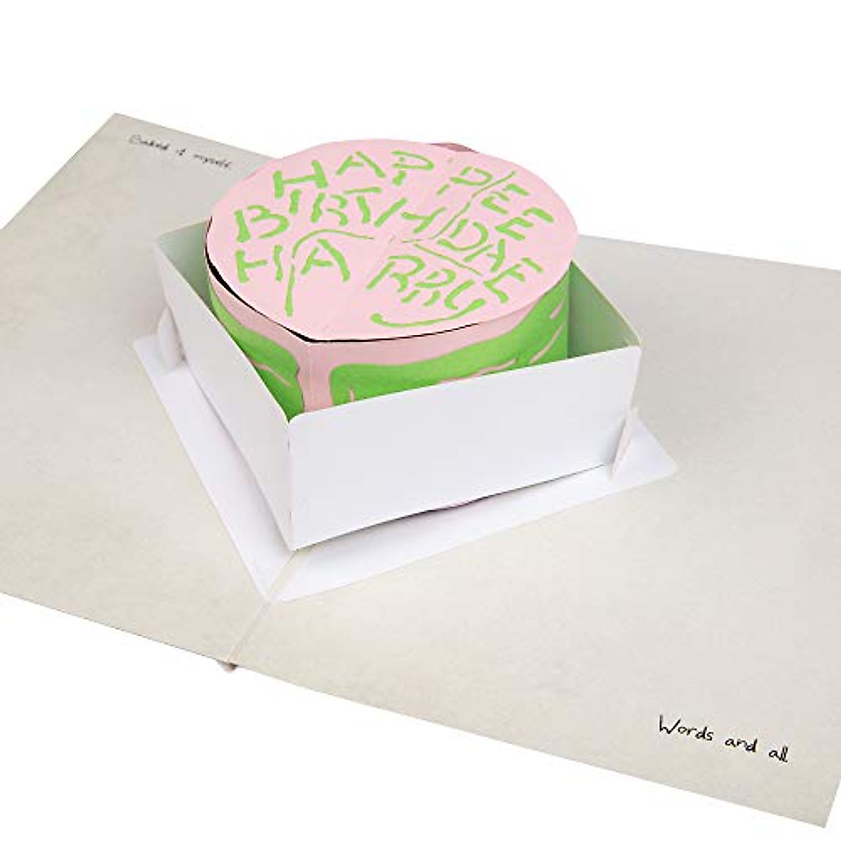 Harry Potter Hagrid Happy Birthday Cake Pop-Up Greeting Card - Deluxe Handcrafted Pop Up Card - 5 x 7