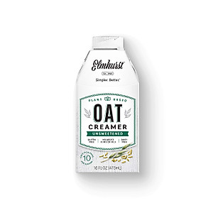 Elmhurst 1925 Unsweetened Oat Creamer, Plant-Based, Vegan, 16 Ounce (Pack of 6)