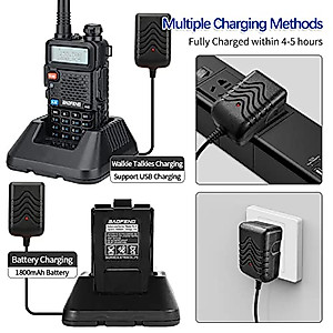 BaoFeng UV-5R Radio 8W Ham Radio Handheld uv5r Dual Band Rechargeable Two Way Radio with Extra 771 Antenna Programming Cable Full Kits，2Pack