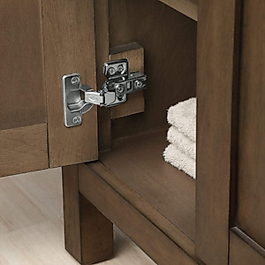 OVE Decors Maya Plus 36 in. Single Sink Bathroom Vanity in Almond Latte Finish, Black Hardware and Included Power Bar