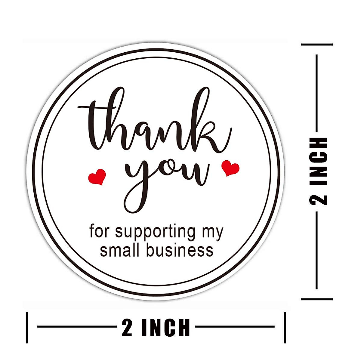 Thank You for Supporting My Small Business Stickers -2" Round Thank You Stickers Roll Labels|Used for Business, Kraft Makers,Online Sellers,Boutiques, Small Shops (White) (2inch)