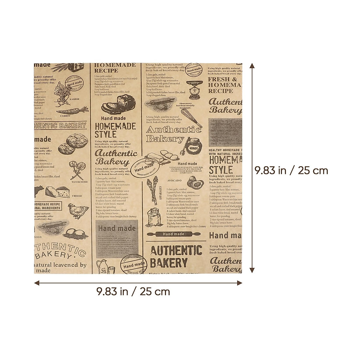DOITOOL 50Sheets Deli Paper with Newsprint, Newspaper Theme Sandwich Wrapping Papers, Grease Resistant Food Wrap Paper for Home, Kitchen, Wrap Bread, Burger and Sandwich, 10 x 10 Inch
