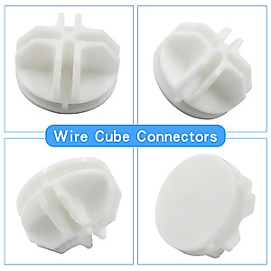Piutouyar 32 Pcs White Wire Cube Connectors, Plastic Storage Wire Grid Cube Connector for Modular Closet Storage Organizer & DIY Wire Shelving